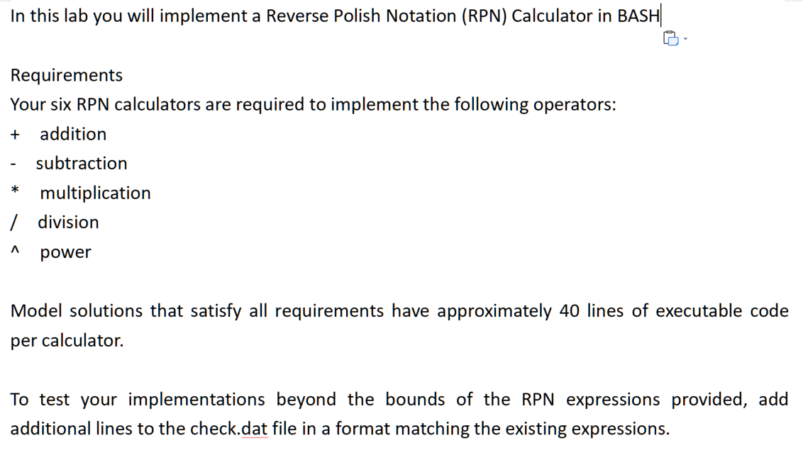 Solved In this lab you will implement a Reverse Polish | Chegg.com