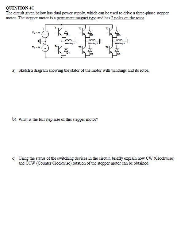 Solved QUESTION 4C The circuit given below has dual power | Chegg.com