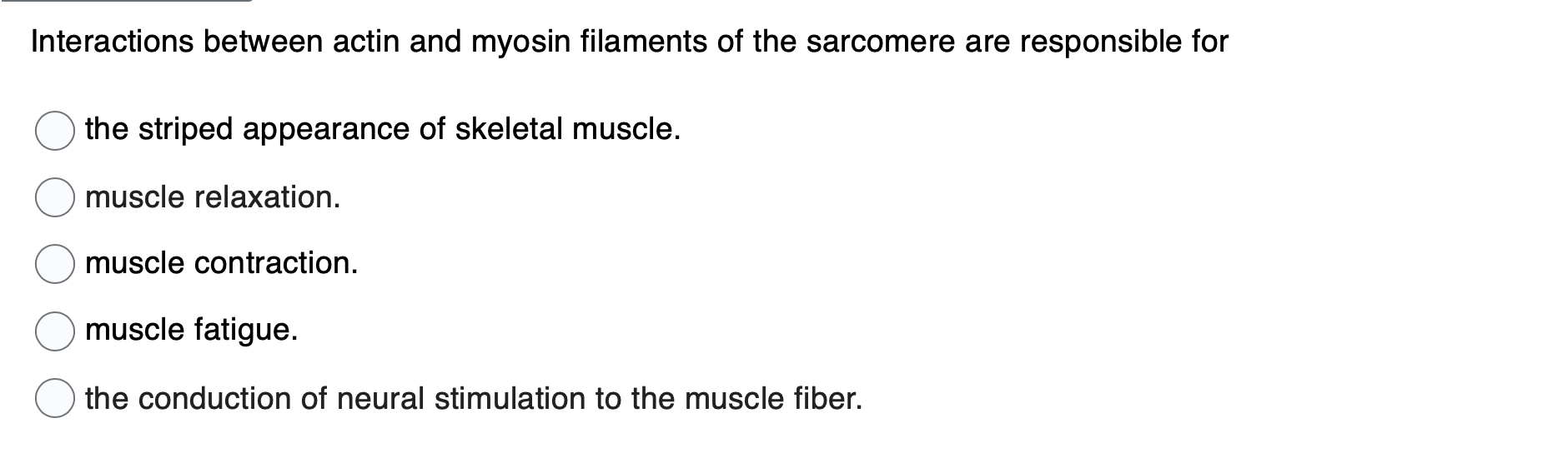 Solved Interactions between actin and myosin filaments of | Chegg.com