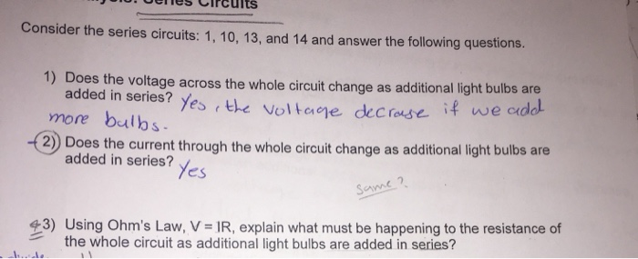Solved ellesClrcults Consider the series circuits: 1, 10, | Chegg.com
