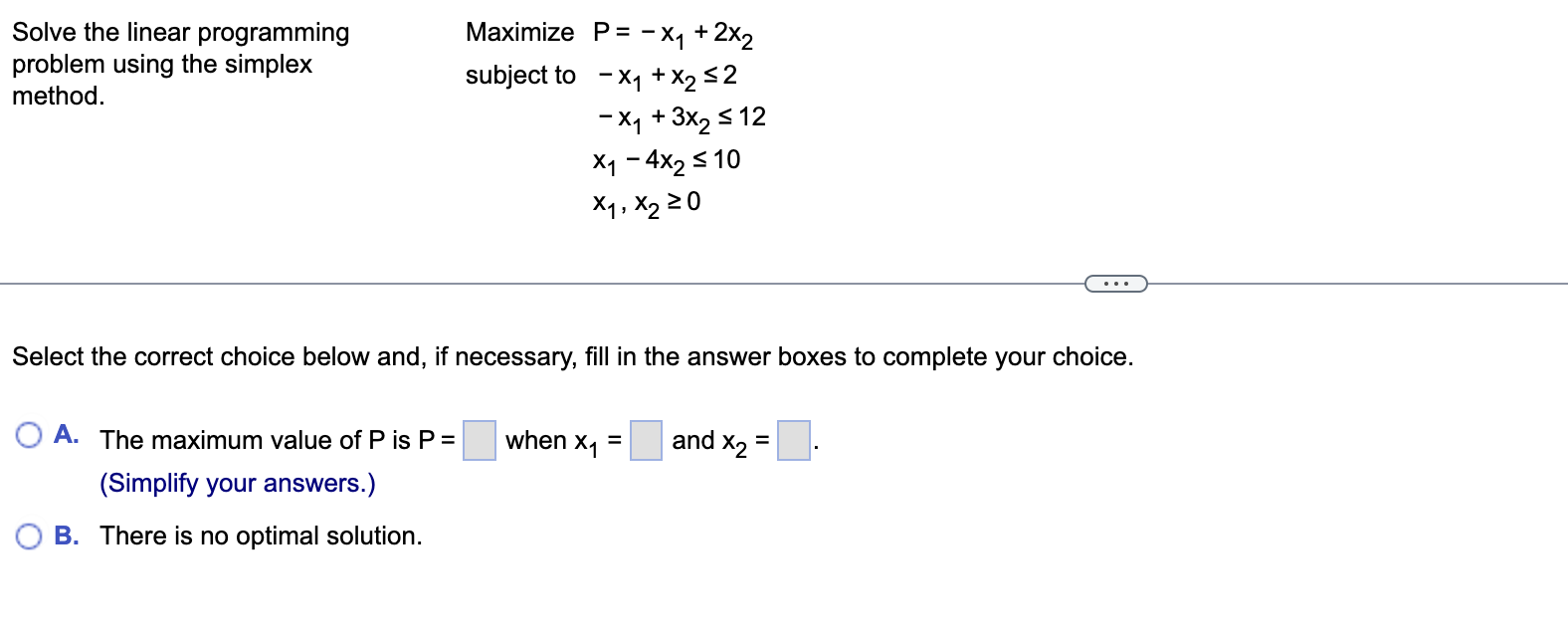 Solved Solve the linear programming problem using the | Chegg.com