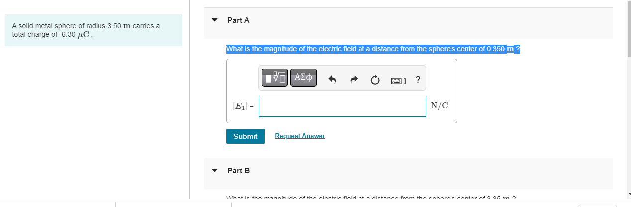 Solved A solid metal sphere of radius 3.50 m carries a total | Chegg.com