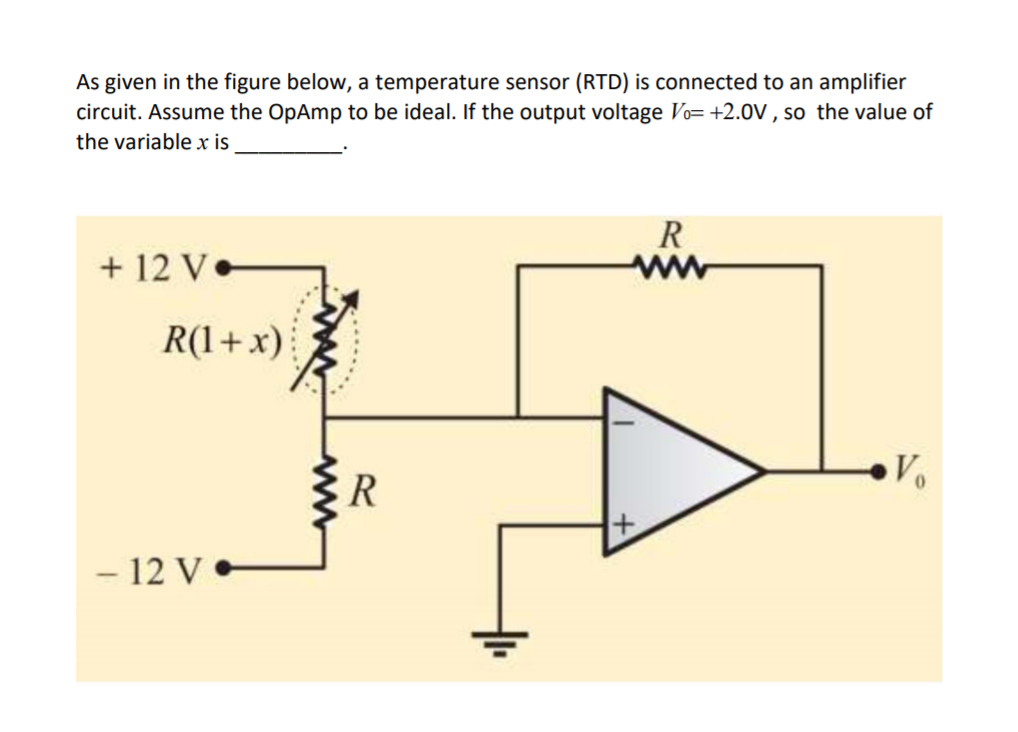 Solved As given in the figure below, a temperature sensor | Chegg.com