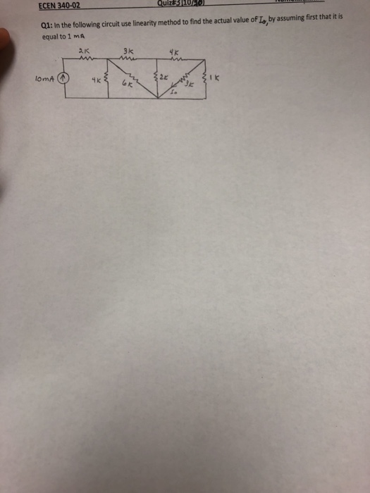 Solved ECEN 340-02 ul Q1: In the following circuit use | Chegg.com