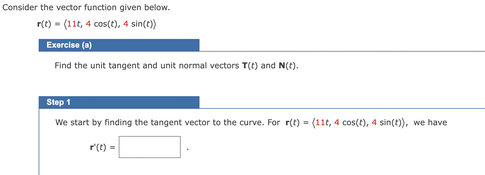 Solved Consider The Vector Function Given Below 7047
