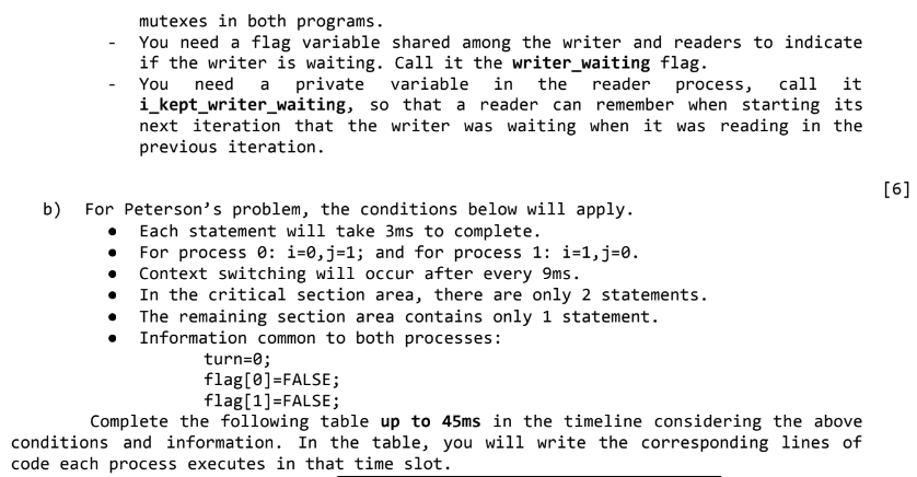 3. a) Remember this readers-writers synchronization | Chegg.com