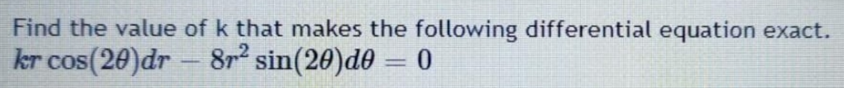 Solved Find the value of k that makes the following | Chegg.com