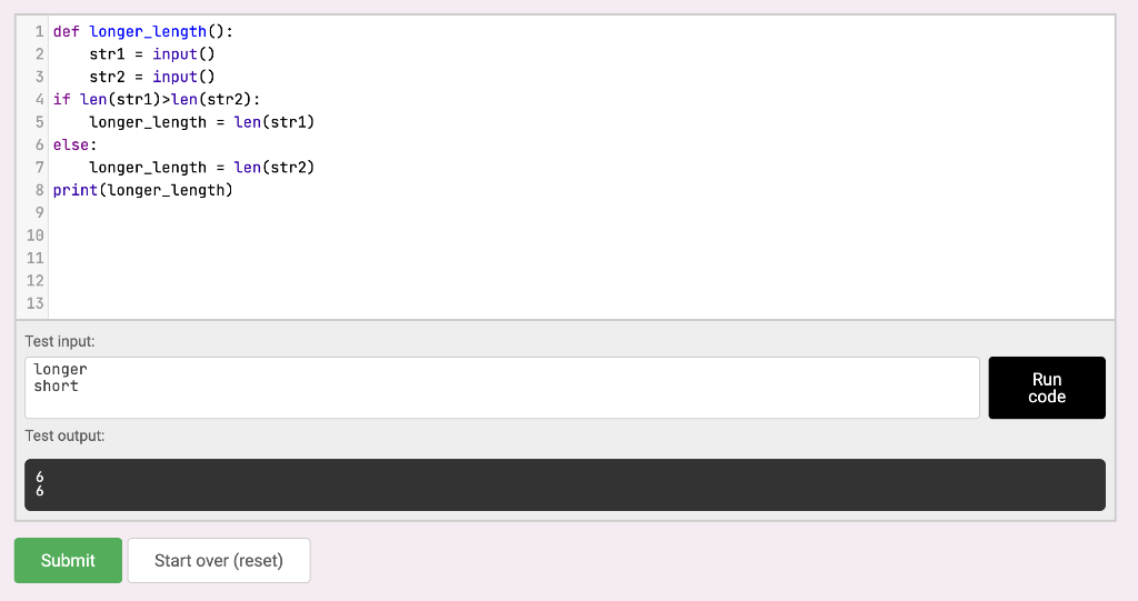 Solved Consider the function len len(s) Takes a string s and | Chegg.com