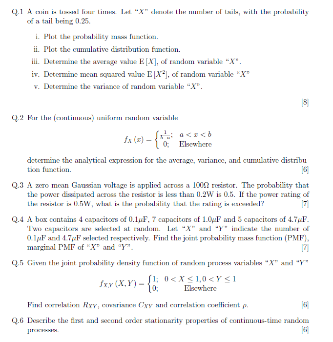 Solved Q. 1 ﻿A coin is ﻿tossed four times. Let " x " ﻿denote | Chegg.com