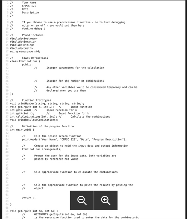 Solved Objective Recursive Functions Project The formula for | Chegg.com
