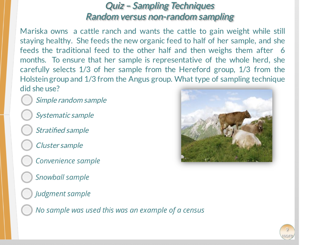 Solved Quiz - Sampling Techniques Random versus non-random | Chegg.com