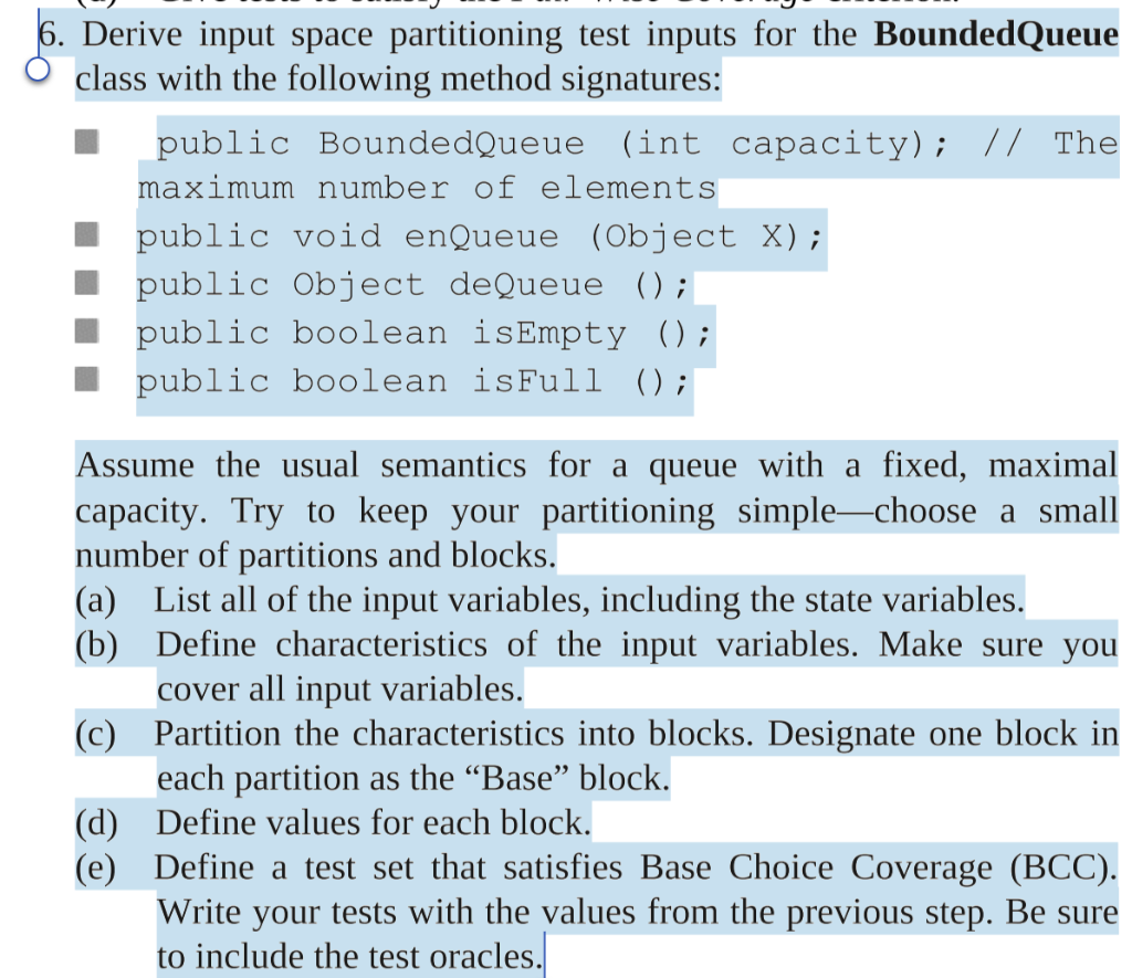 Solved Derive Input Space Partitioning Test Inputs For The
