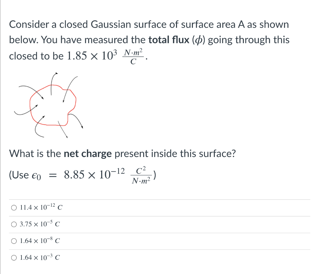 Solved Consider a closed Gaussian surface of surface area A | Chegg.com