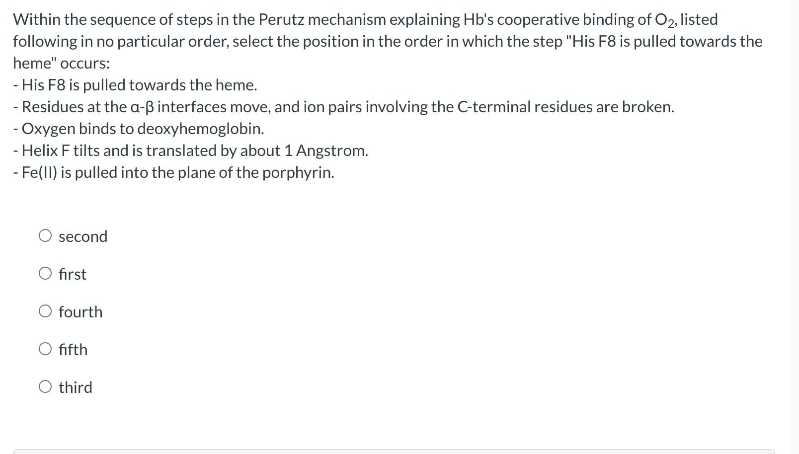 Solved Within the sequence of steps in the Perutz mechanism | Chegg.com