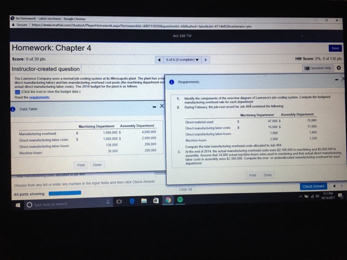 Secure https//www Acc 345 TW Homework: Chapter 4 | Chegg.com