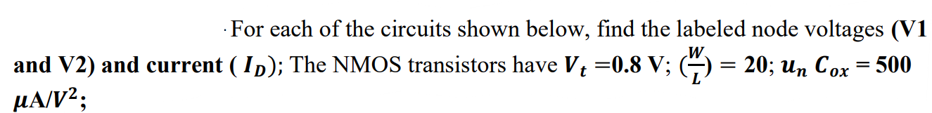 Solved For each of the circuits shown below, find the | Chegg.com