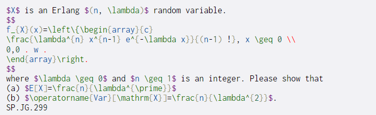 Solved $X$ is an Erlang $(n, \lambda)$ random variable. $$ | Chegg.com