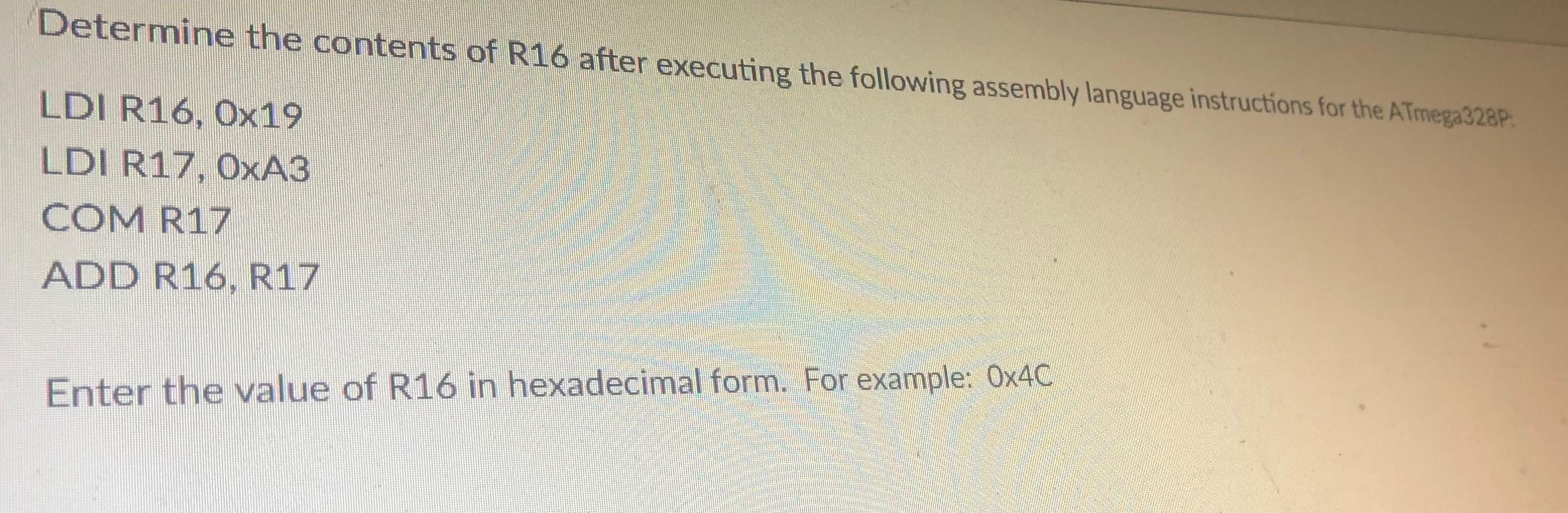 Solved Determine the contents of R16 after executing the | Chegg.com