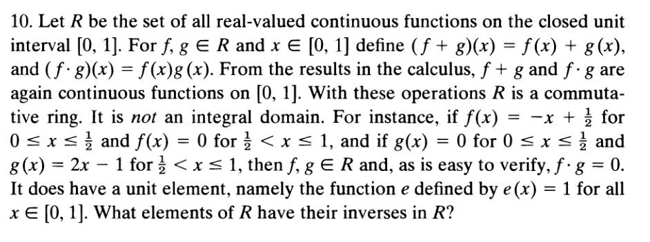 Solved 10. Let R be the set of all real-valued continuous | Chegg.com