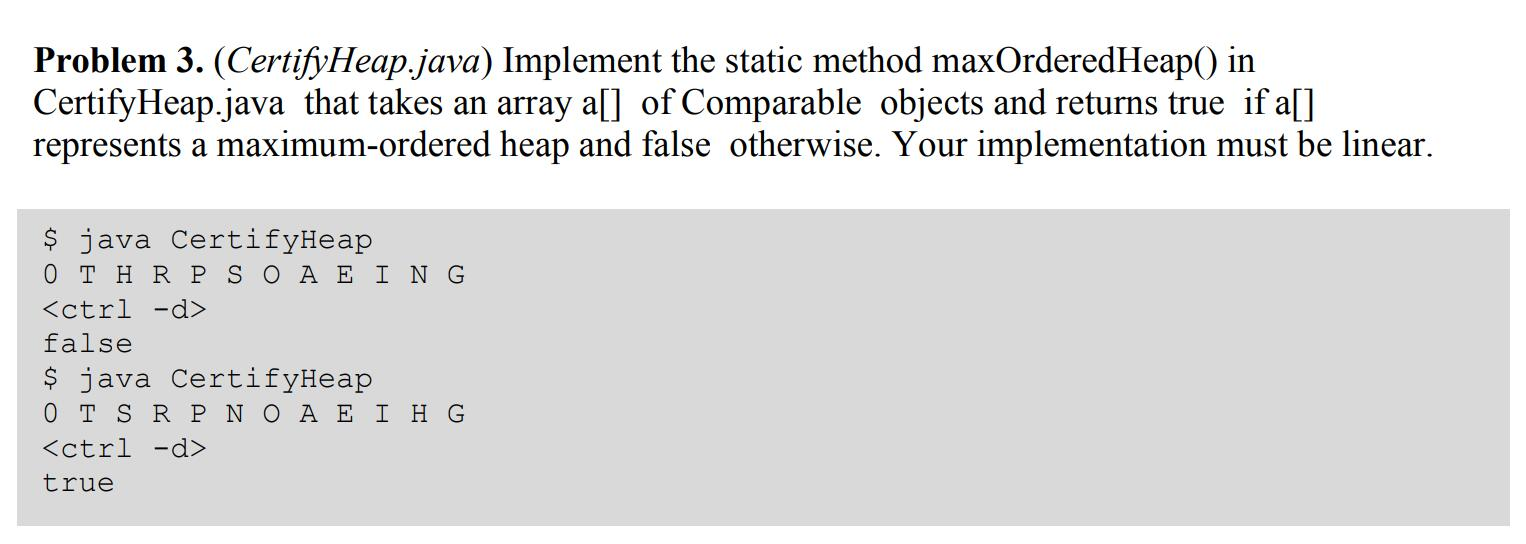 Solved A Java problem as follow: Please use the follow | Chegg.com