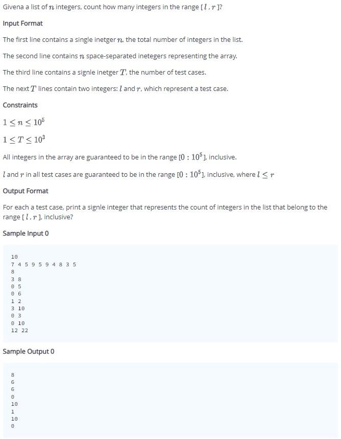 Solved Givena a list of n integers, count how many integers | Chegg.com