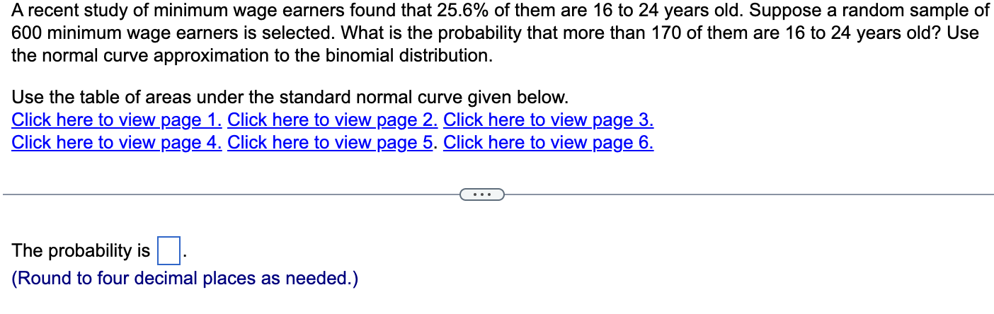 Solved A recent study of minimum wage earners found that | Chegg.com