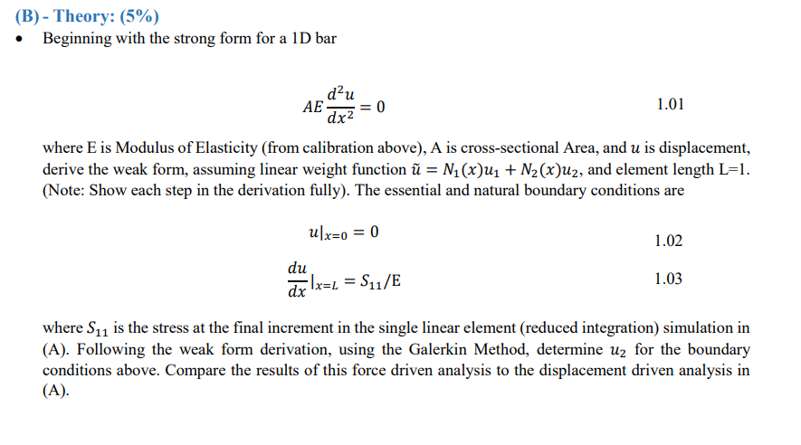 Solved (B) - ﻿Theory: (5%)Beginning with the strong form for | Chegg.com