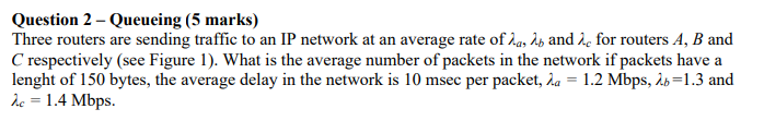 Question 2 - Queueing (5 marks) Three routers are | Chegg.com