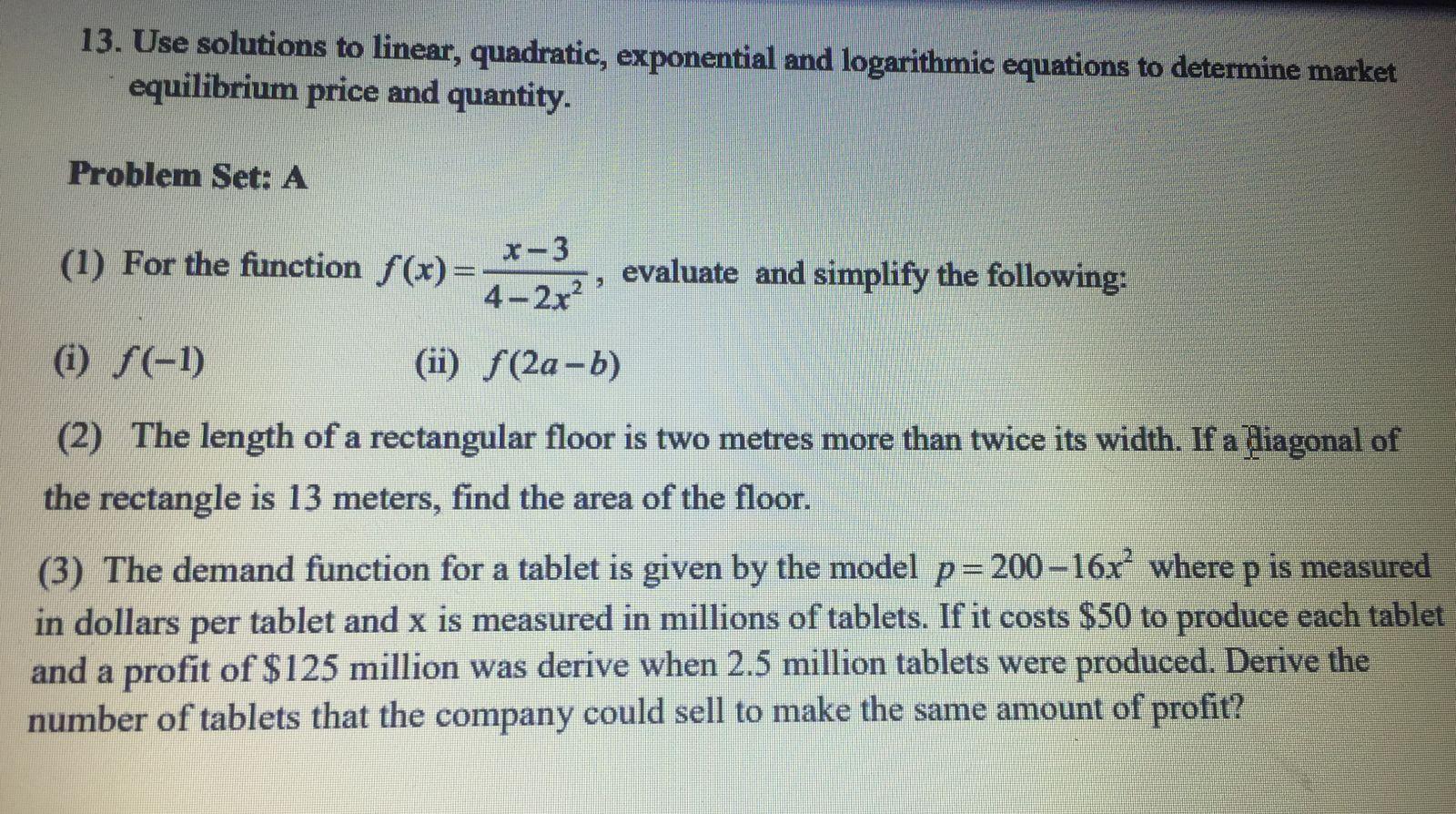 Solved 13. Use solutions to linear, quadratic, exponential | Chegg.com