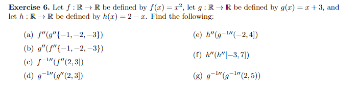 Solved Exercise 6 Let F R→r Be Defined By F X X2 Let