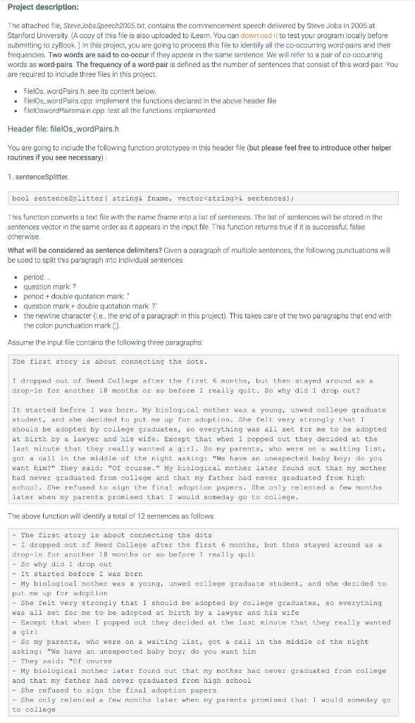 Solved Project description: The attached file, Steve | Chegg.com