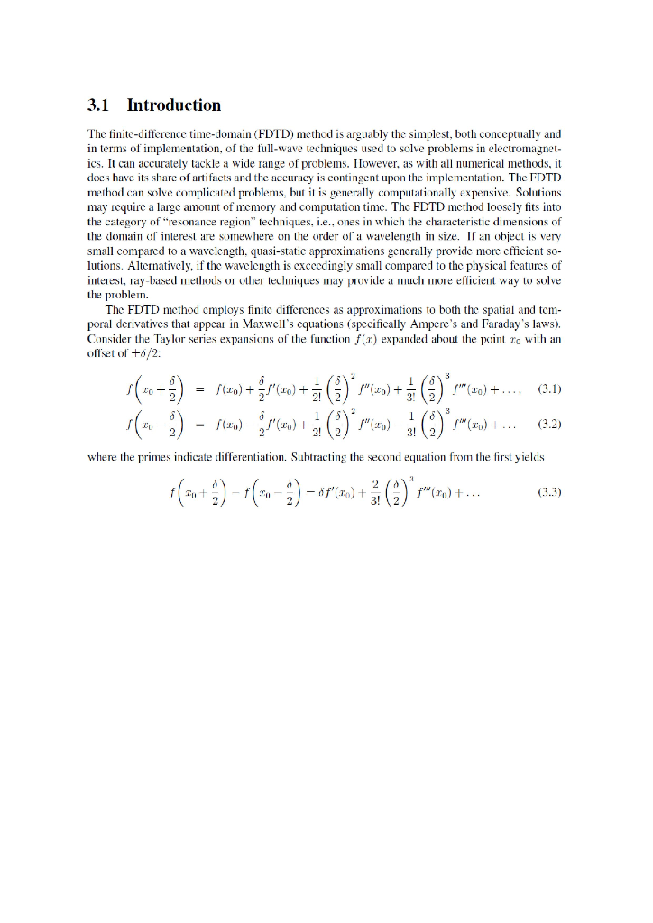 3.1 Introduction The finite-difference time-domain | Chegg.com