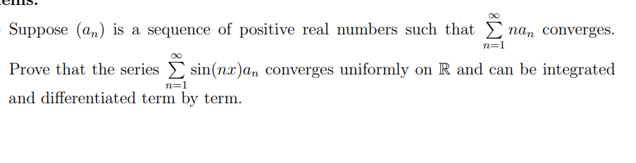 Solved Suppose (an) is a sequence of positive real numbers | Chegg.com