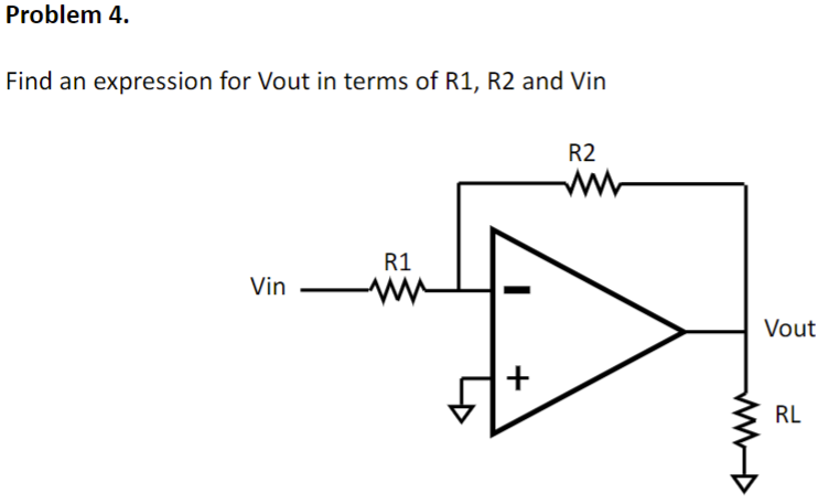 Solved Problem 4.Find an expression for Vout in terms of R1, | Chegg.com Solved Problem 4.Find an expression for Vout in terms of R1, | Chegg.com