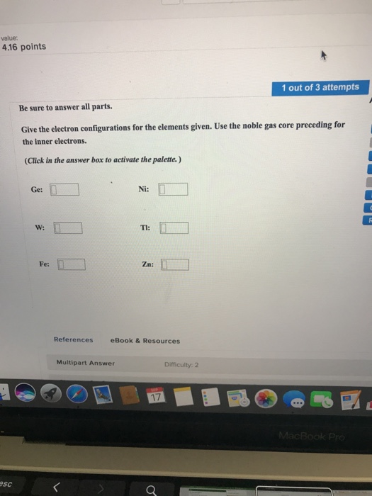 Solved Give The Electron Configurations For The Elements