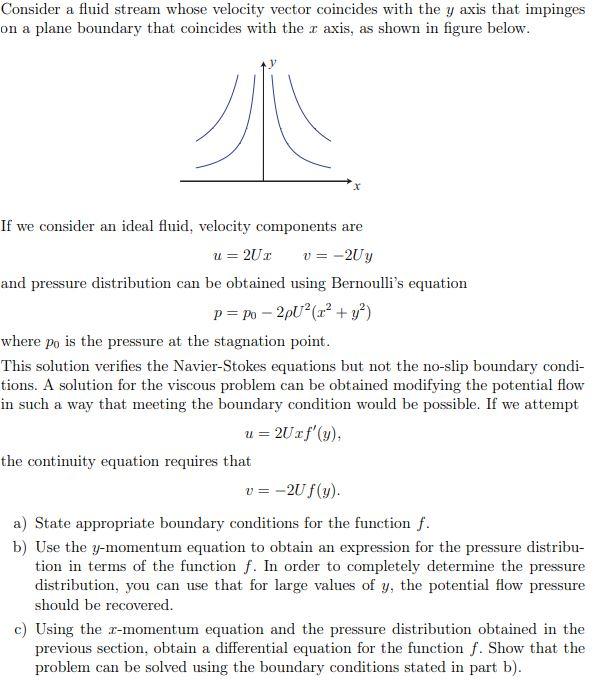 Consider a fluid stream whose velocity vector | Chegg.com
