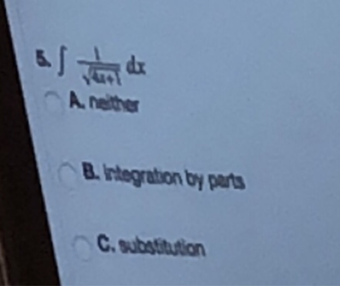Solved For each of the following integrals, indicate whether | Chegg.com