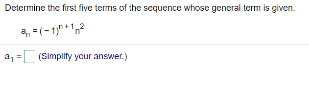 Solved Determine the first five terms of the sequence whose | Chegg.com
