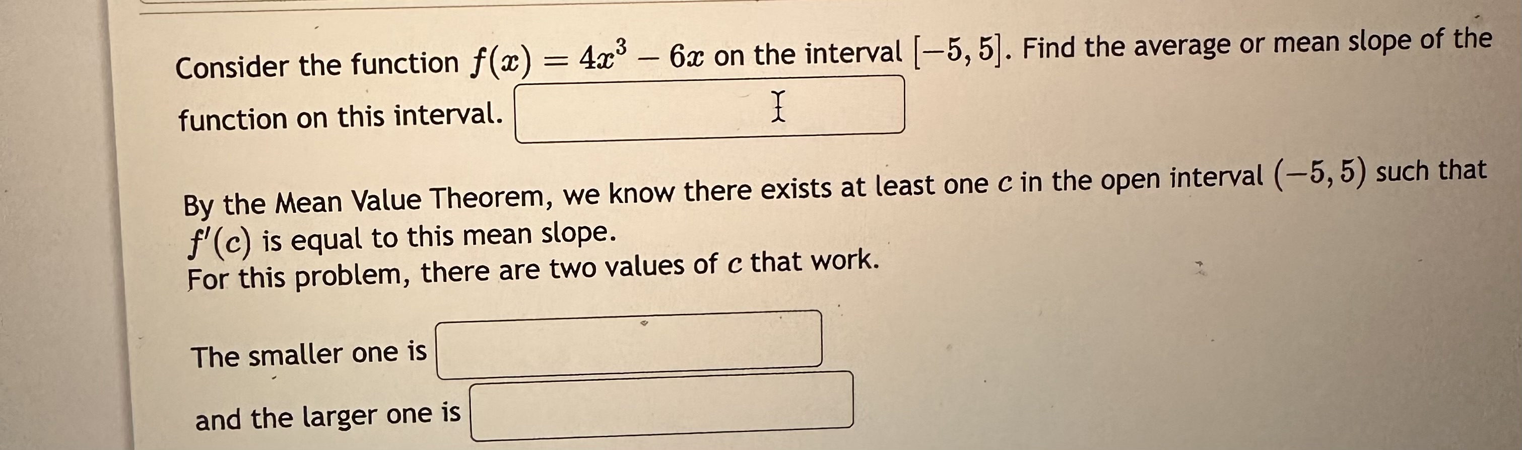 Solved Consider the function f(x)=4x3−6x on the interval | Chegg.com