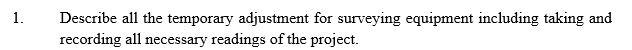 Solved 1. Describe all the temporary adjustment for | Chegg.com