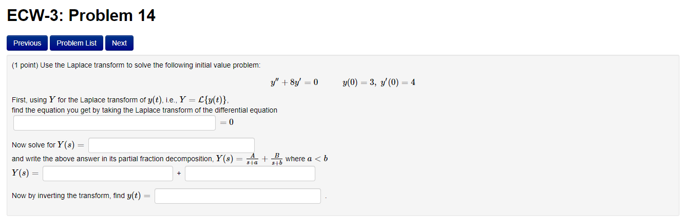 Solved ECW-3: Problem 14 Previous Problem List Next (1 | Chegg.com