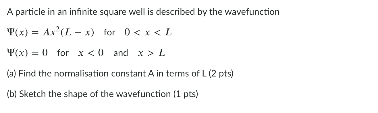 Solved A particle in an infinite square well is described by | Chegg.com