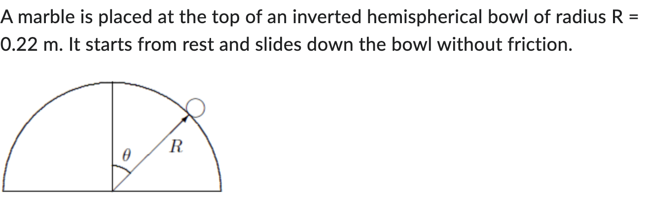 What is the centripetal acceleration of the marble | Chegg.com