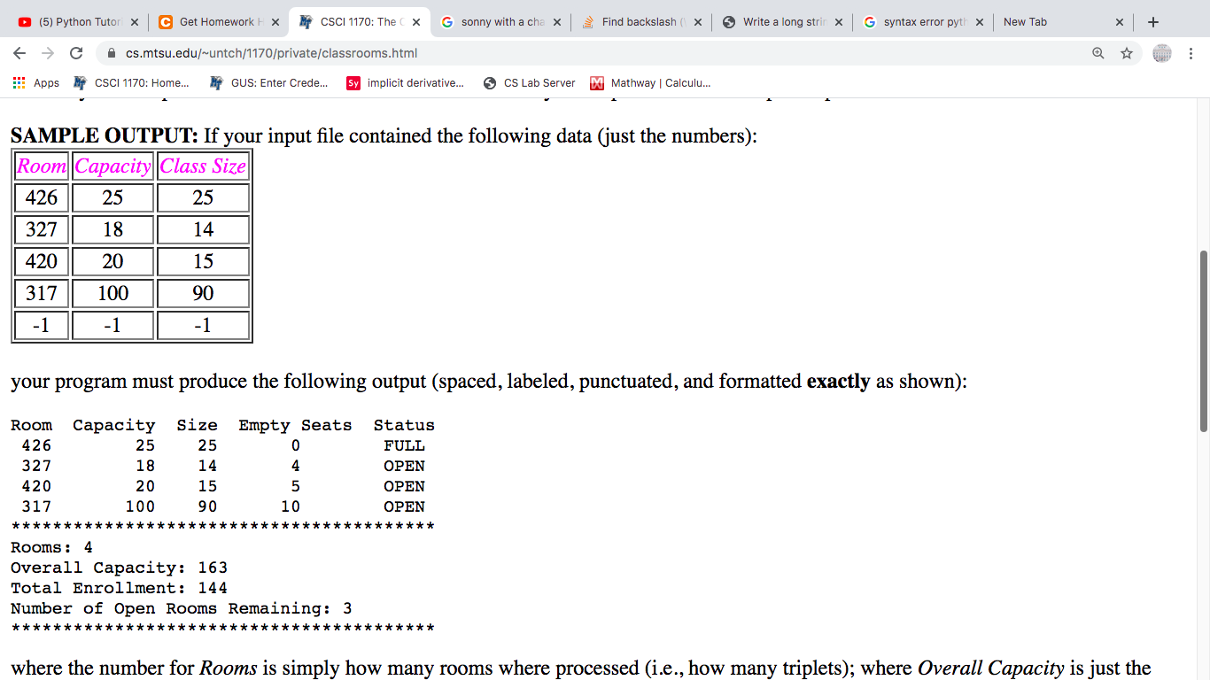 Solved help formatting in python my program should look like | Chegg.com