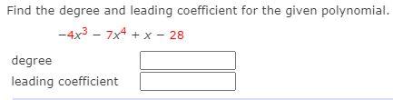 Solved Identify the leading coefficient of the polynomial. | Chegg.com