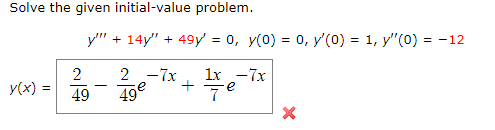 Solved Solve the given initial-value problem. | Chegg.com