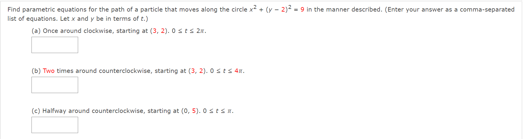 Solved = Find parametric equations for the path of a | Chegg.com