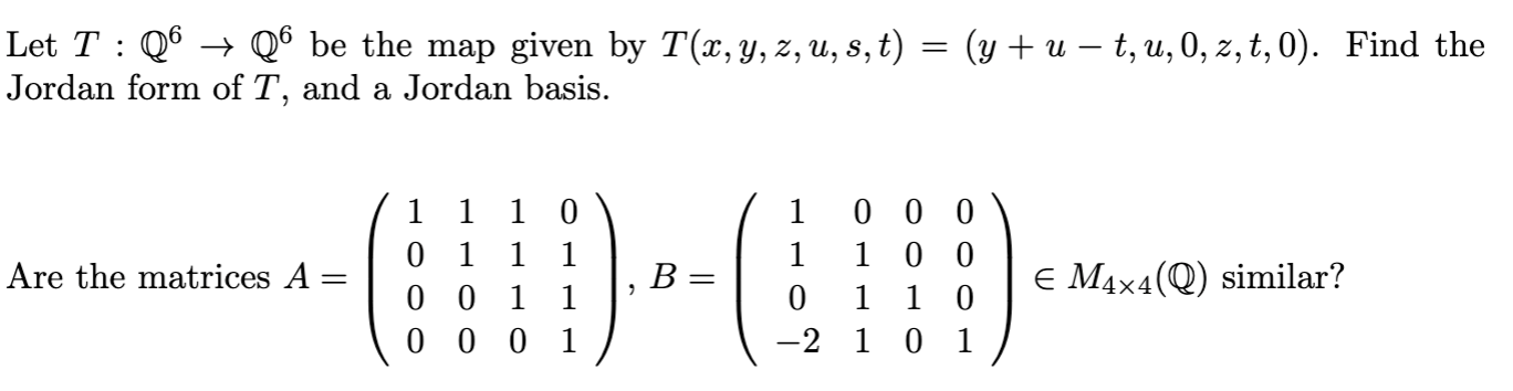 Solved Let T:Q6→Q6 be the map given by | Chegg.com