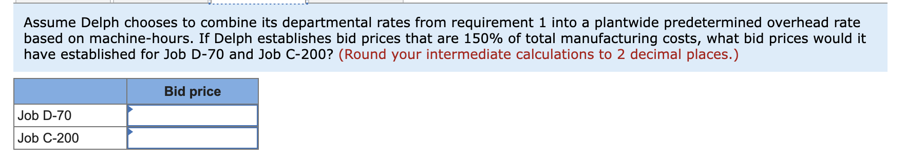 Solved Assume Delph uses departmental predetermined overhead | Chegg.com