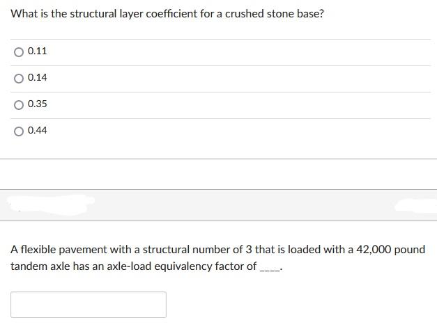 Solved What is the structural layer coefficient for a | Chegg.com